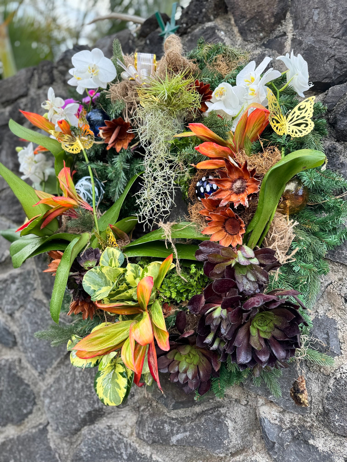 Pacific Cancer Foundation ~ Enchanted Winter Forest Wreath — Lehua's Forest, Flower Arrangements ...
